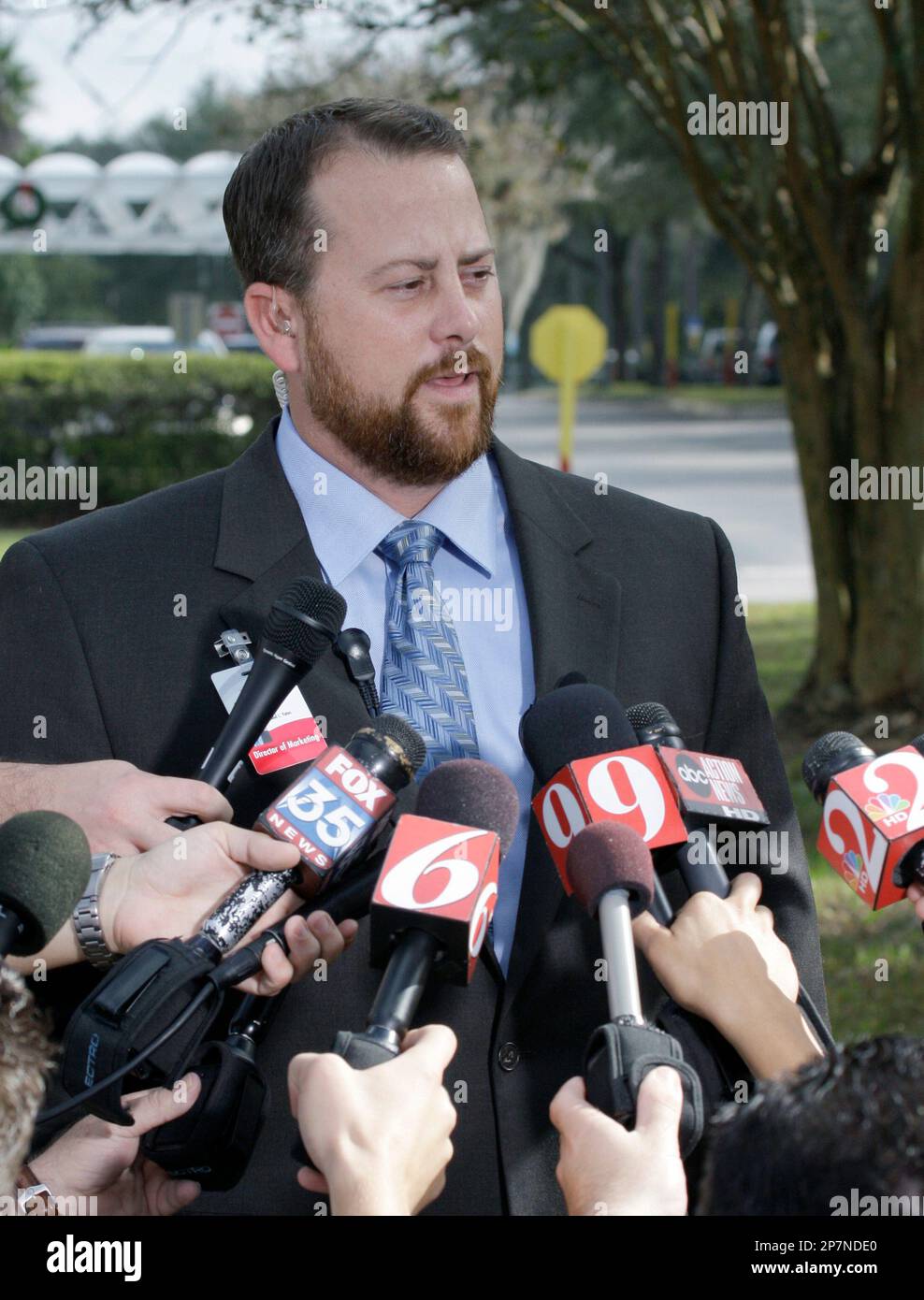 Dan Yates, Director of Marketing for Heath Central Hospital speaks to ...