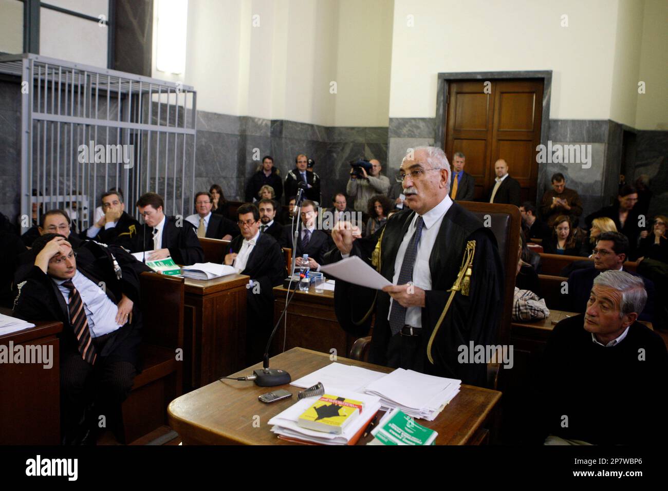 Prosecutor Armando Spataro speaks in the Milan court, Italy, Wednesday ...