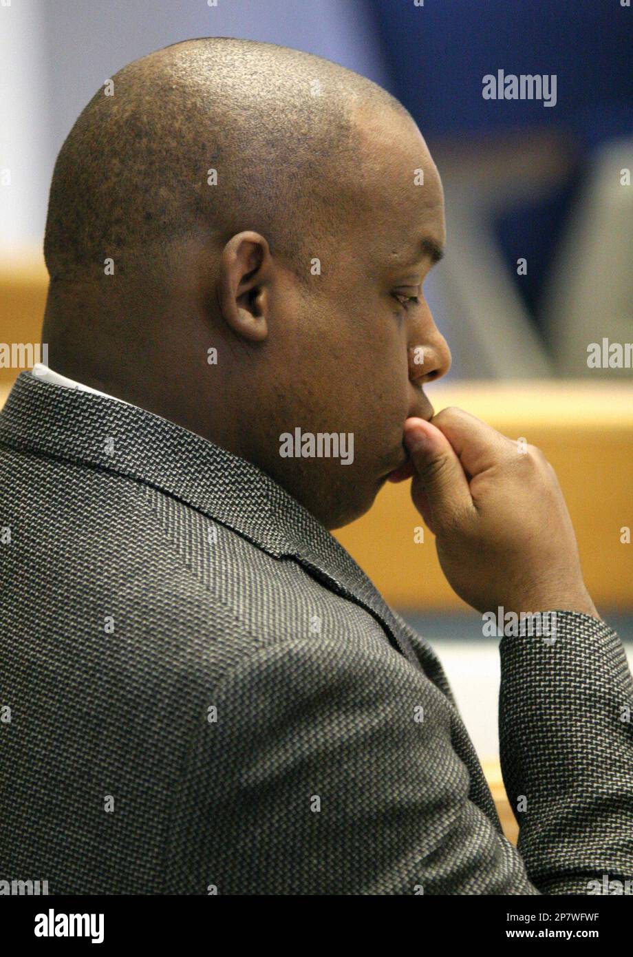 Gerard Parvilus waits for the verdict in his murder trial at the Otero ...