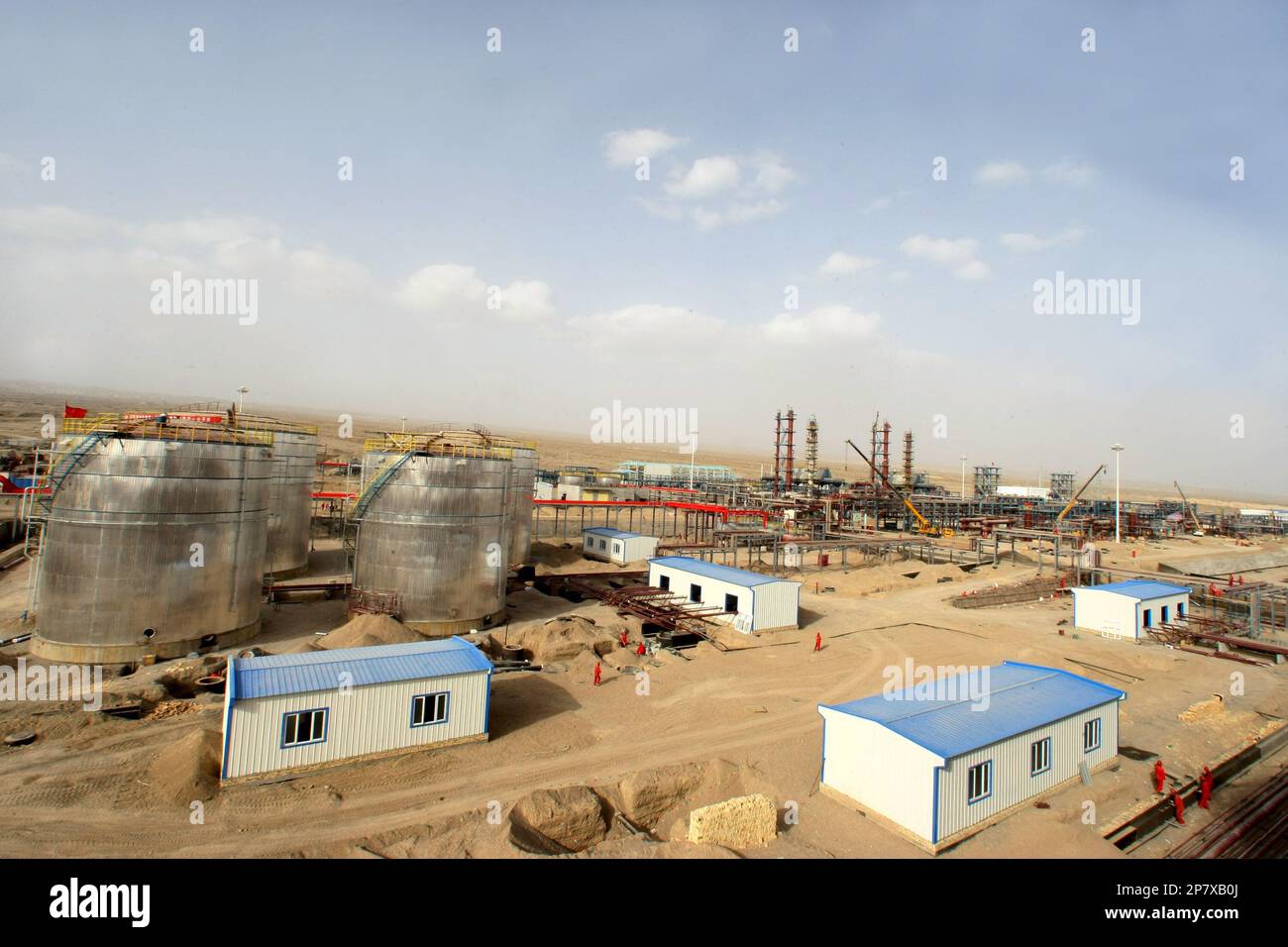 A view of the condensate gas field under construction at the PetroChina ...