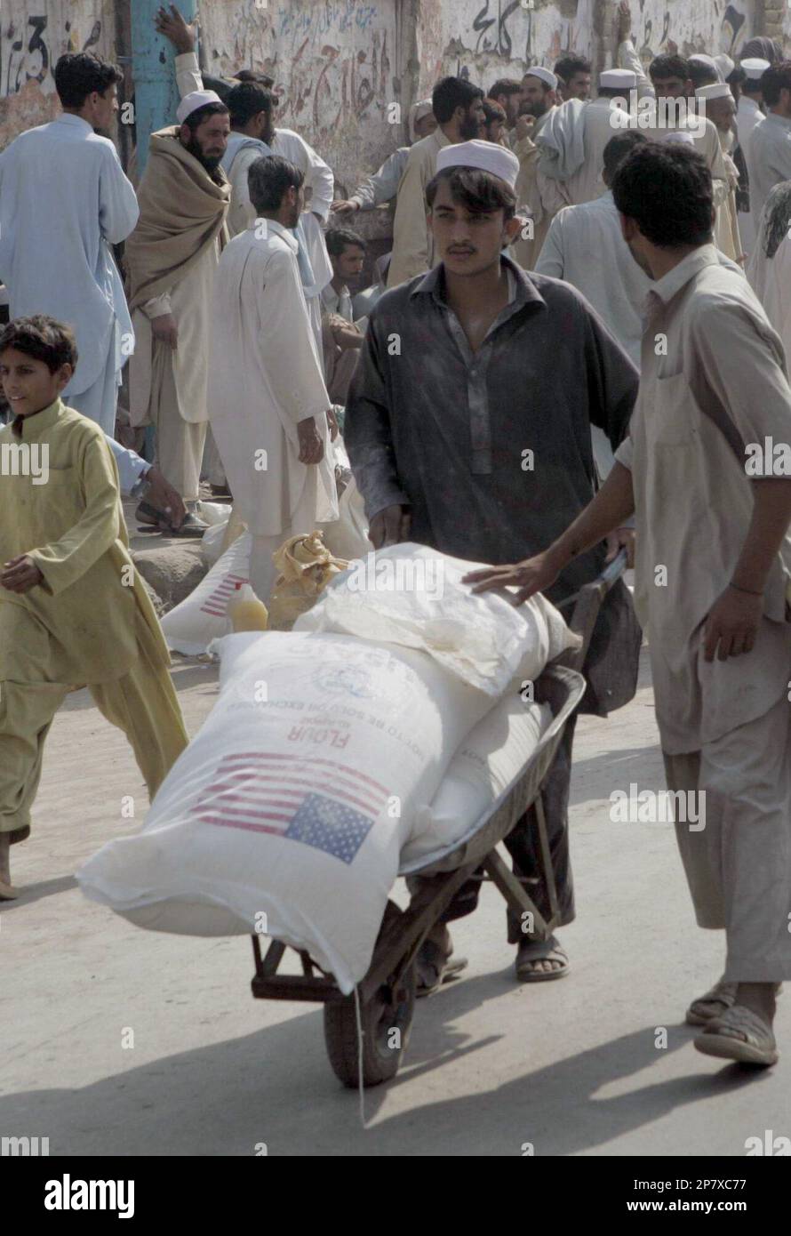 A Pakistani man, who has been displaced from Bajur tribal region due to ...