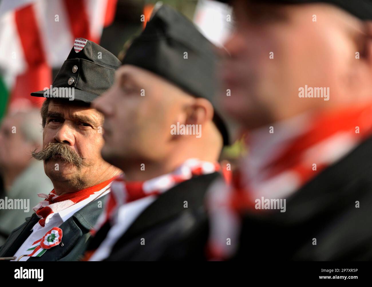 Members of the controversial extreme-right "Magyar Garda" or Hungarian ...