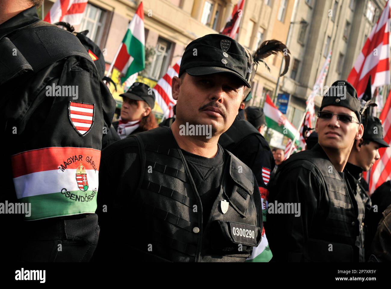 Members of the controversial extreme-right "Magyar Garda" or Hungarian ...