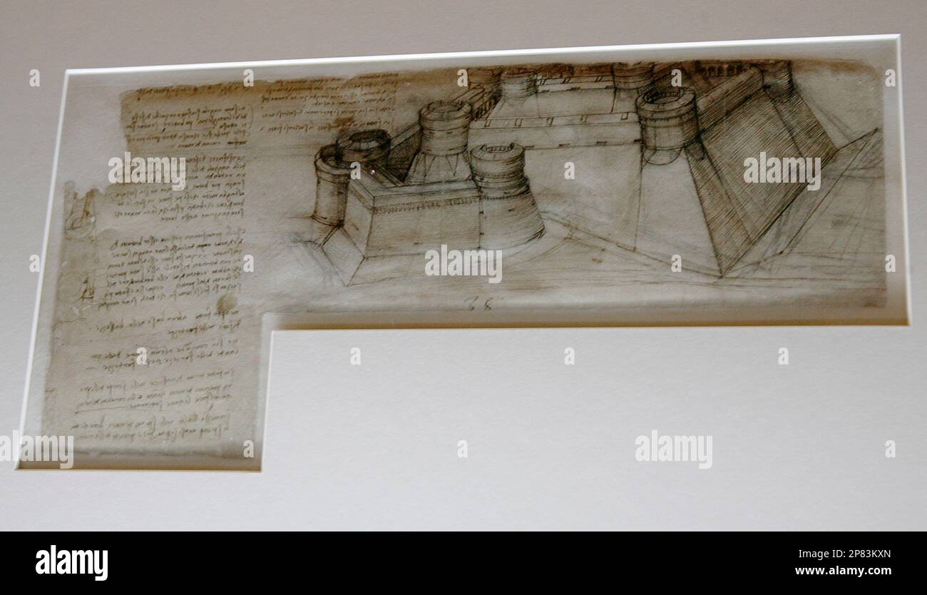 A drawing is displayed at the opening of an exhibition of part of ...