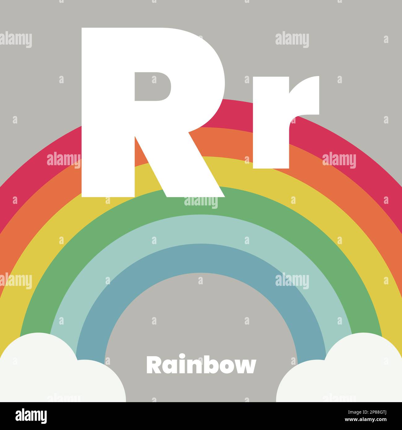 Mignon enfants ABC alphabet mots de carte de mémoire avec la lettre R ...