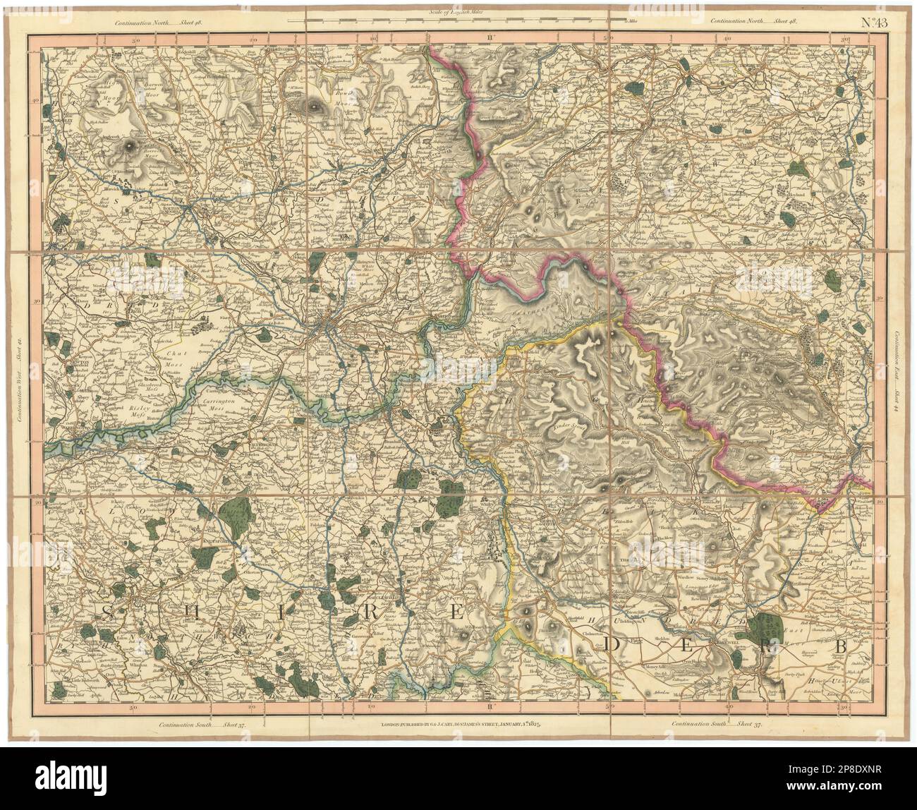 Cary map of scotland Banque d'images détourées - Alamy