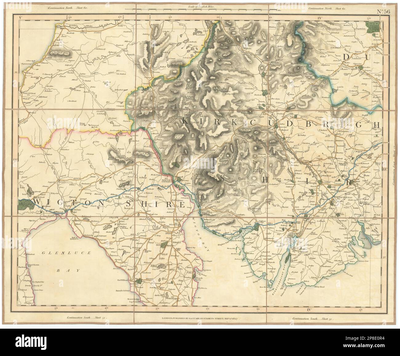 Cary map of scotland Banque d'images détourées - Alamy