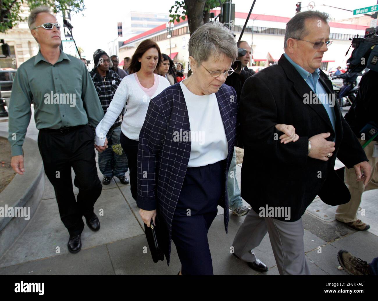 Brian Lawless, left, father of Melissa Huckaby, and Huckaby's aunt Joni ...