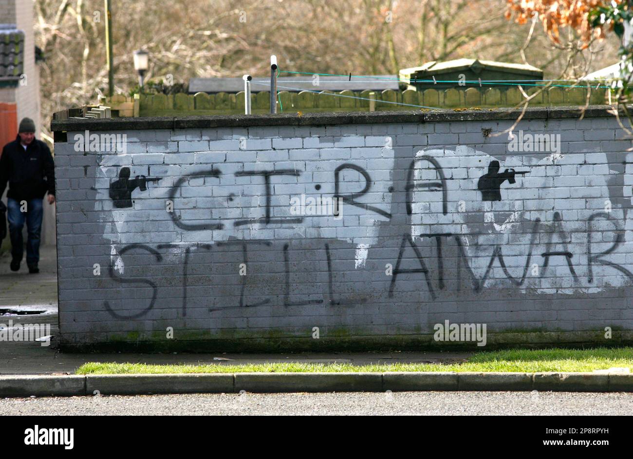 Continuity Irish Republican Army graffiti close close to the spot were ...