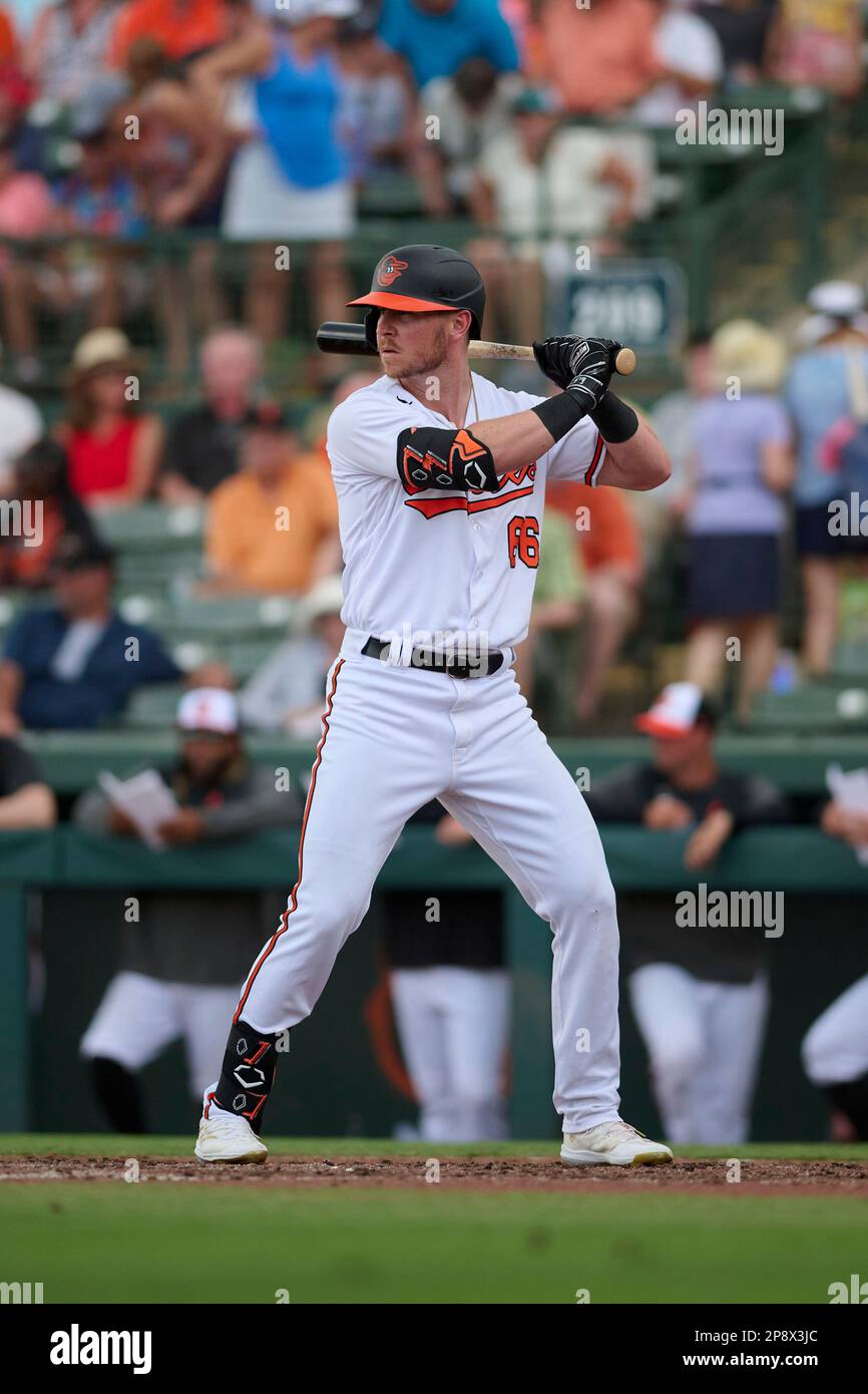 Baltimore Orioles Ryan O'Hearn (66) bats during a spring training ...