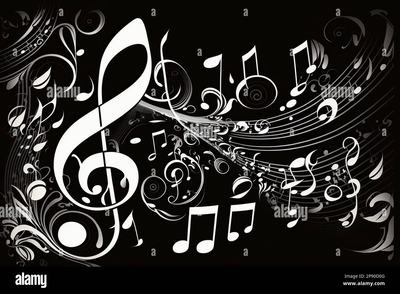 Music notes collection of sheet music Banque de photographies et d ...