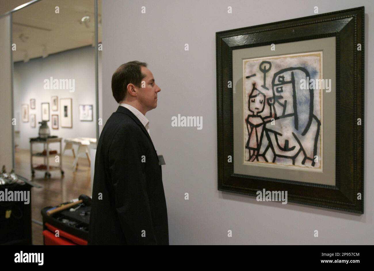 Steven Jaycox looks at a painting done by Paul Klee, Tuesday, Feb. 10 ...