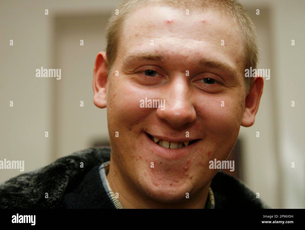 Russian soldier Alexander Glukhov poses for a photograph in Tbilisi ...