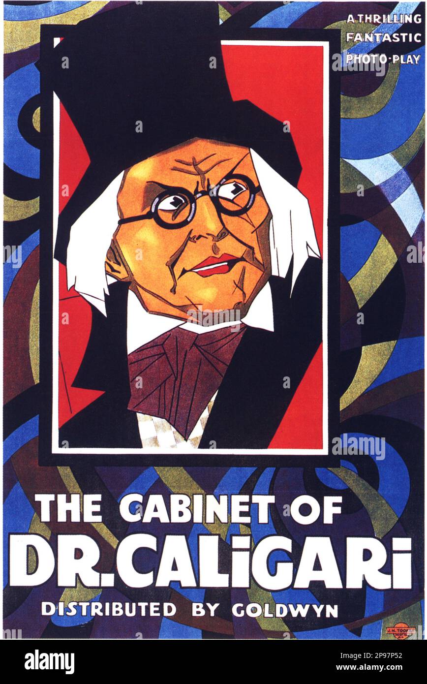 1921 : l'affiche originale américaine du film allemand LE CABINET DE DR ...