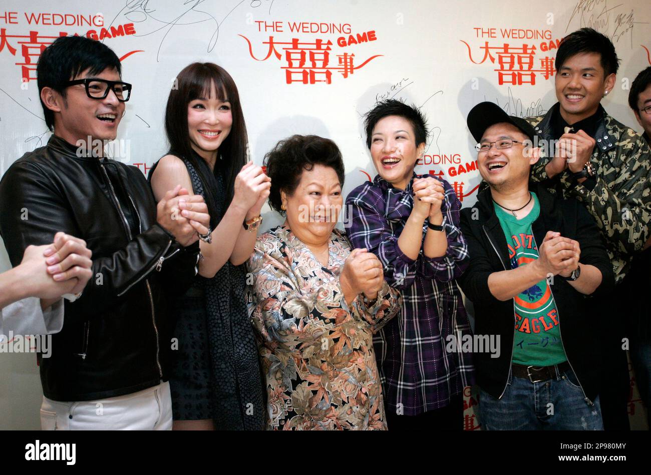 Cast members from left, Malaysian actor Christopher Lee, Singaporean actress Fann Wong ...