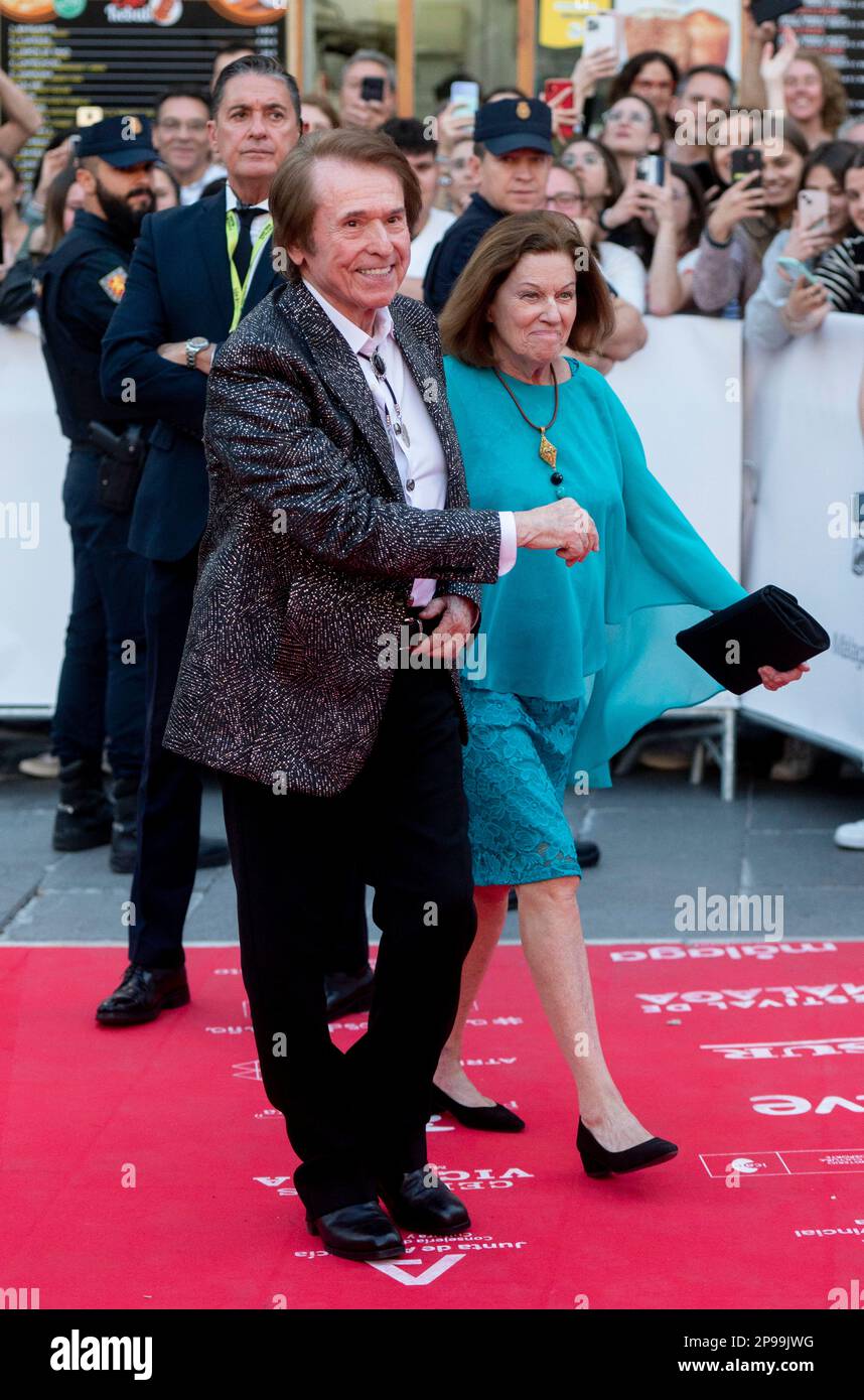 Singer Raphael and his wife Natalia Figueroa upon his arrival at the ...