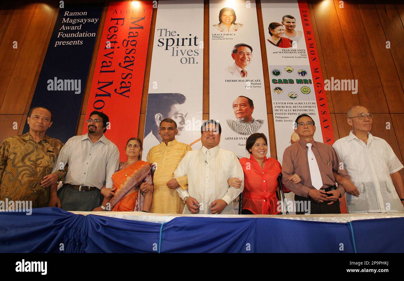 2008 Ramon Magsaysay Awardees, from left, Indonesia's Ahmad Syafi ...