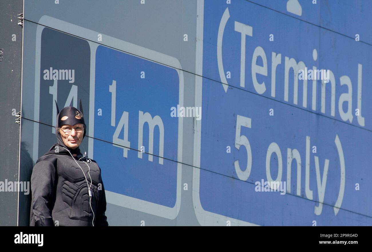 A member of the protest group Fathers for Justice, dressed as the ...