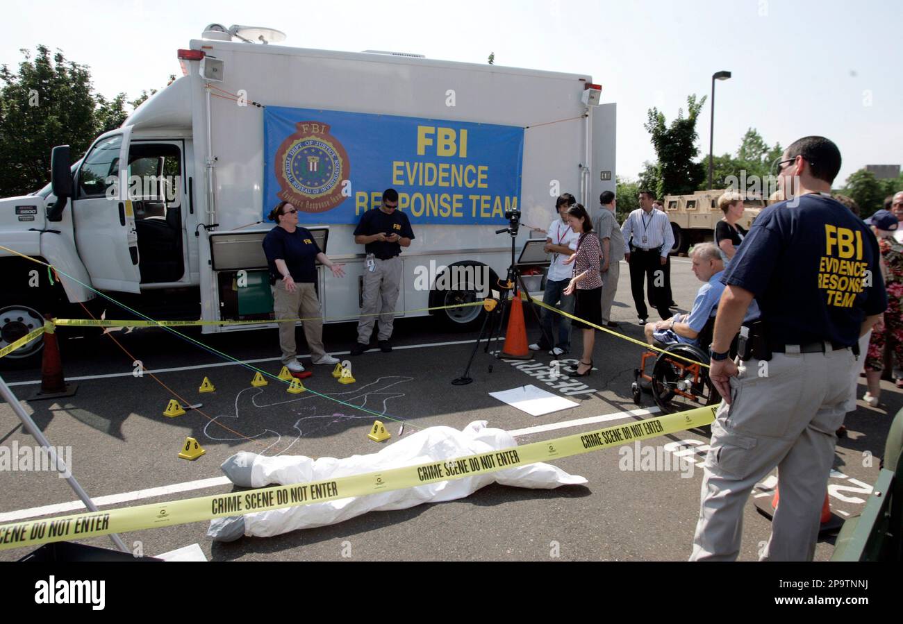 One of the exhibits at FBI headquarters in New Haven, Conn, Wednesday ...
