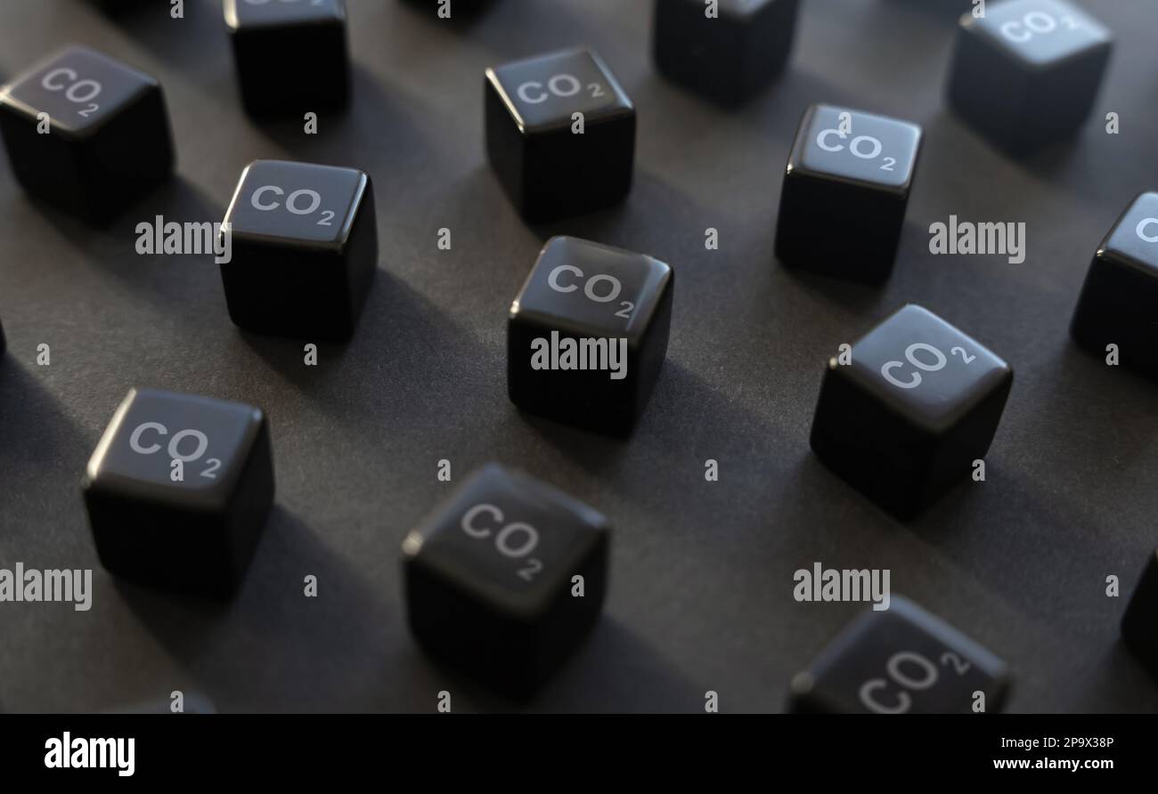 Cubes de CO2. Visualisation en tonnes de volumes cubes. Décarbonisation ...