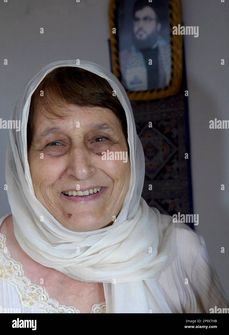 Siham Kantar, the mother of Samir Kantar, a Lebanese prisoner held in ...