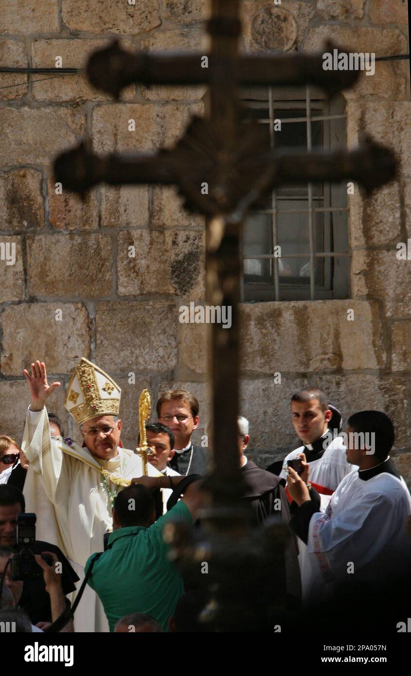 Newly appointed Latin Patriarch in Jerusalem Fouad Twal attends a ...