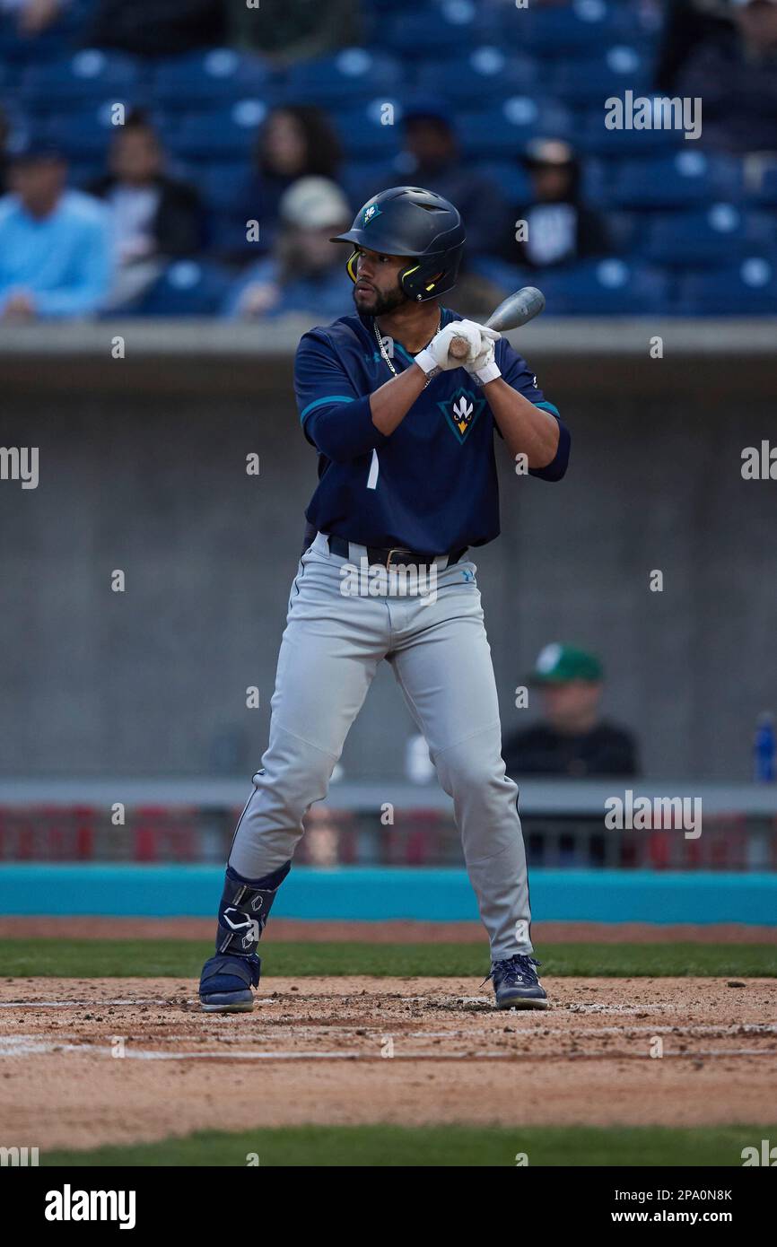 Trevor Marsh (1) of the UNCW Seahawks at bat against the Charlotte ...