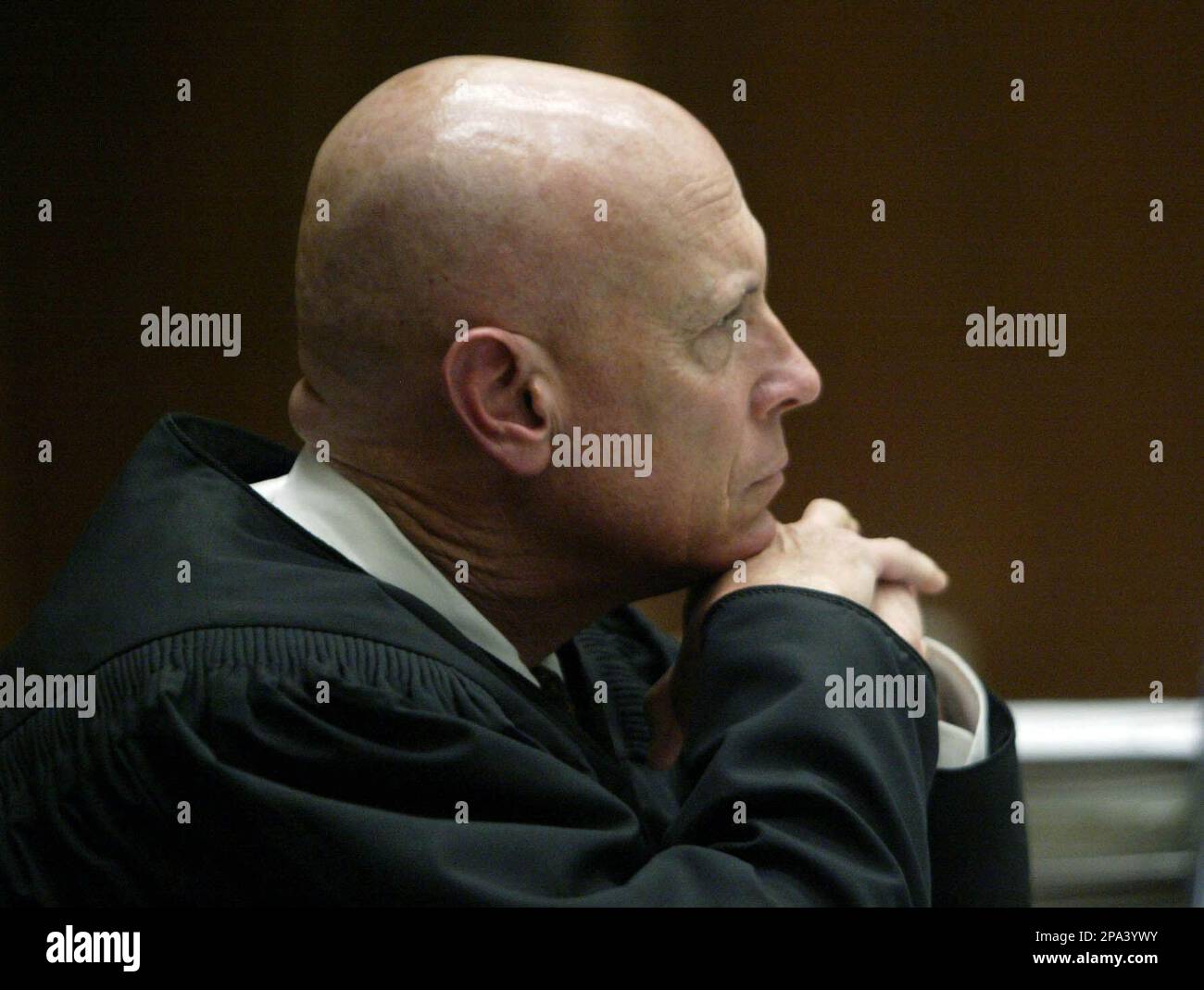 Los Angeles Superior Court Judge Larry Paul Fidler listens during a ...