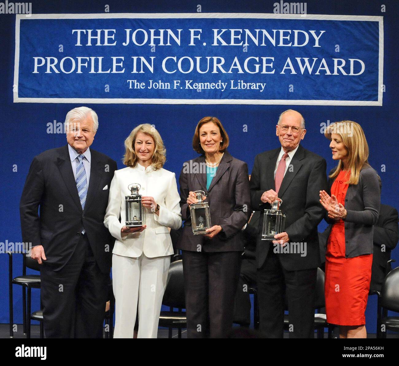 Sen. Edward Kennedy, D-Mass., left, and Caroline Kennedy, president ...