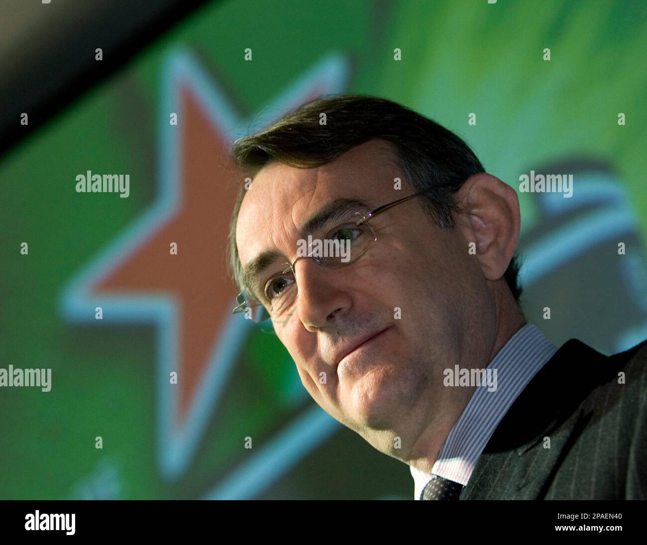 Heineken CEO Francois van Boxmeer at the start of a press conference in ...