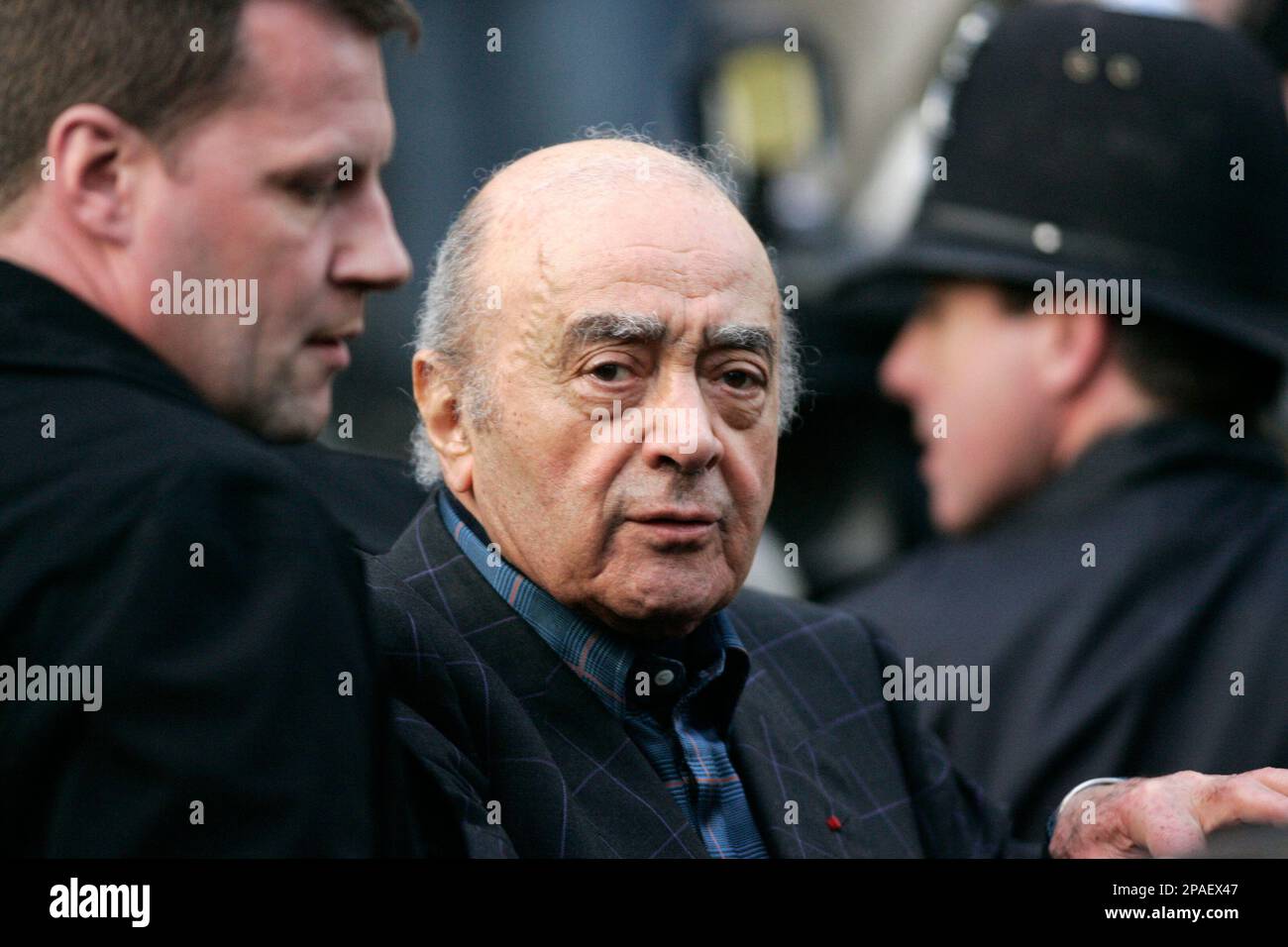 Mohamed Al Fayed, centre, father of Dodi Al Fayed, leaves the Royal ...