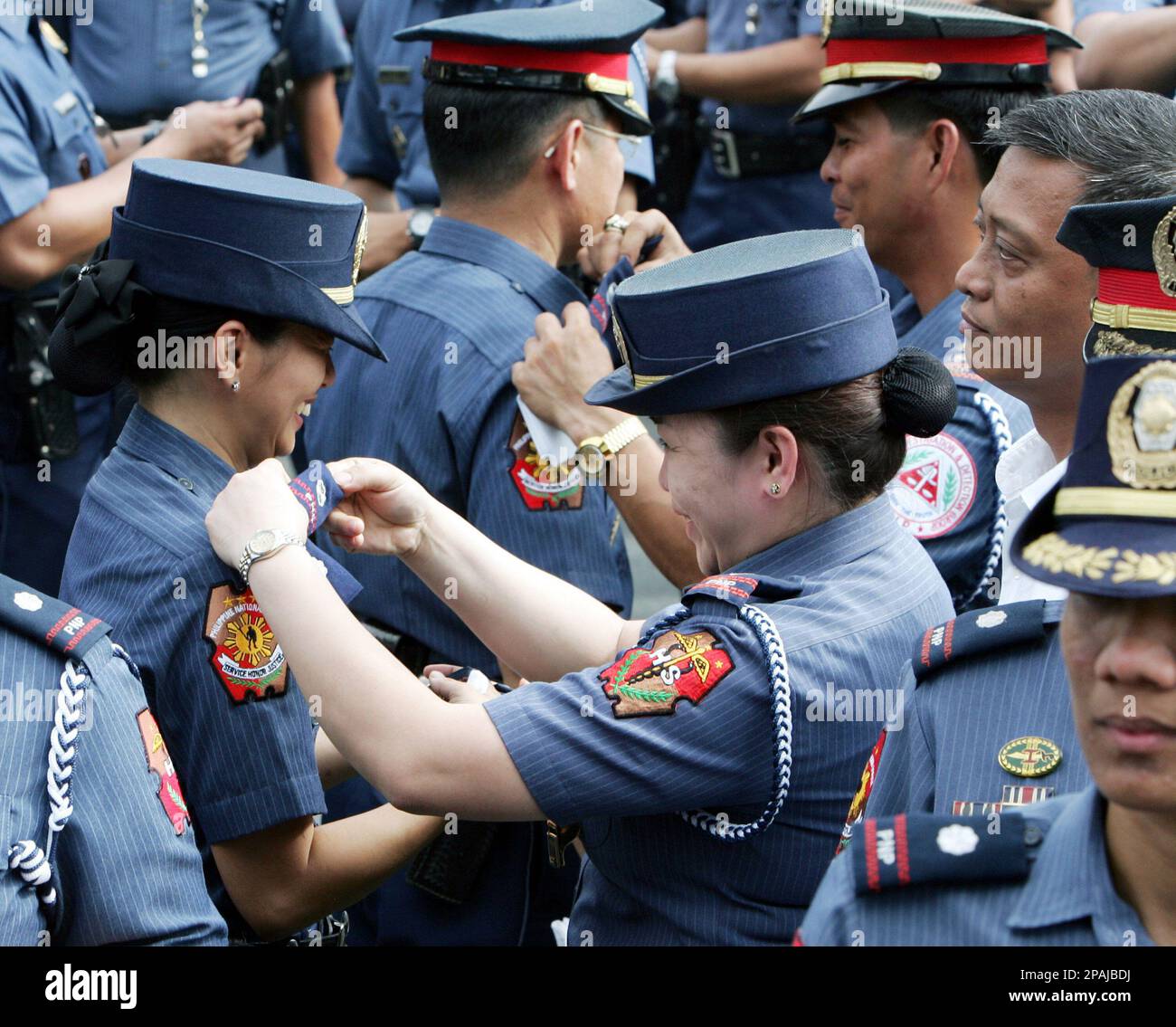 Newly-promoted Philippine National Police officers change their ranks ...