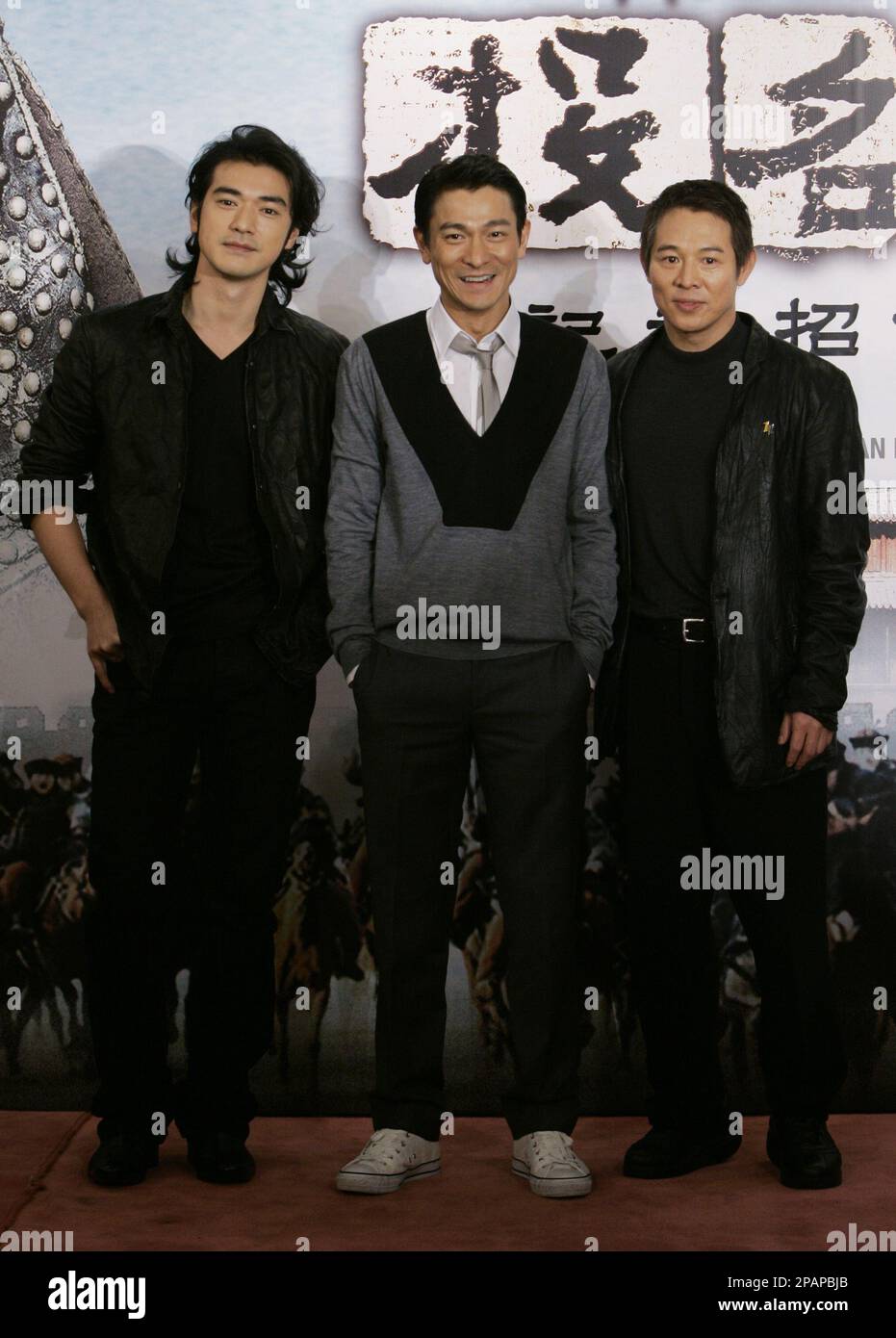 From left, Japan-Taiwanese actor Takeshi Kaneshiro, Hong Kong actor ...