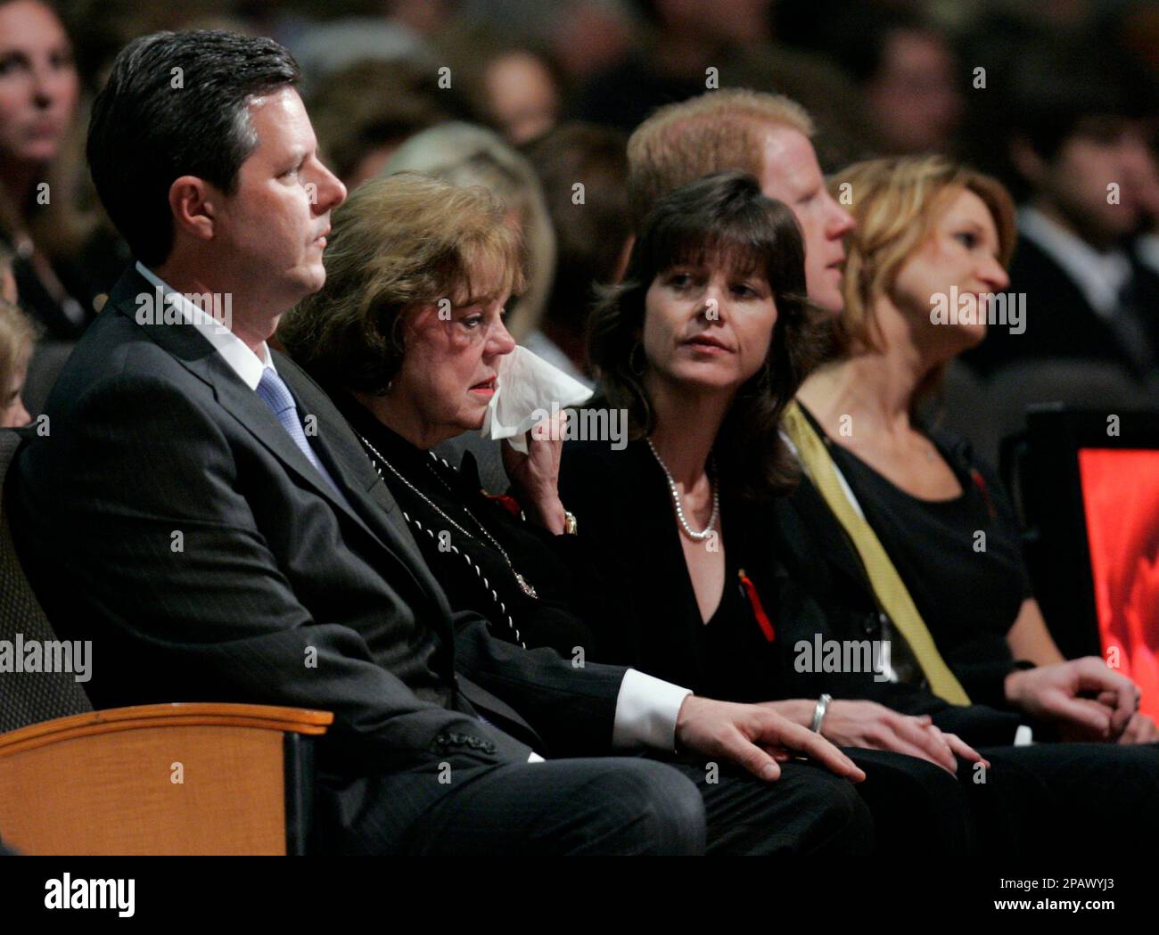 **FILE**Macel Falwell, second from left, wipes a tear as her son,Jerry ...