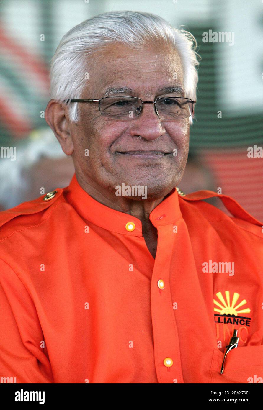 Former Prime Minister of Trinidad Basdeo Panday attends a rally by the ...