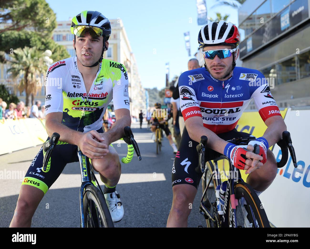 Kobe Goossens Belge d'Intermarche-Circus-Wanty et Florian Senechal ...