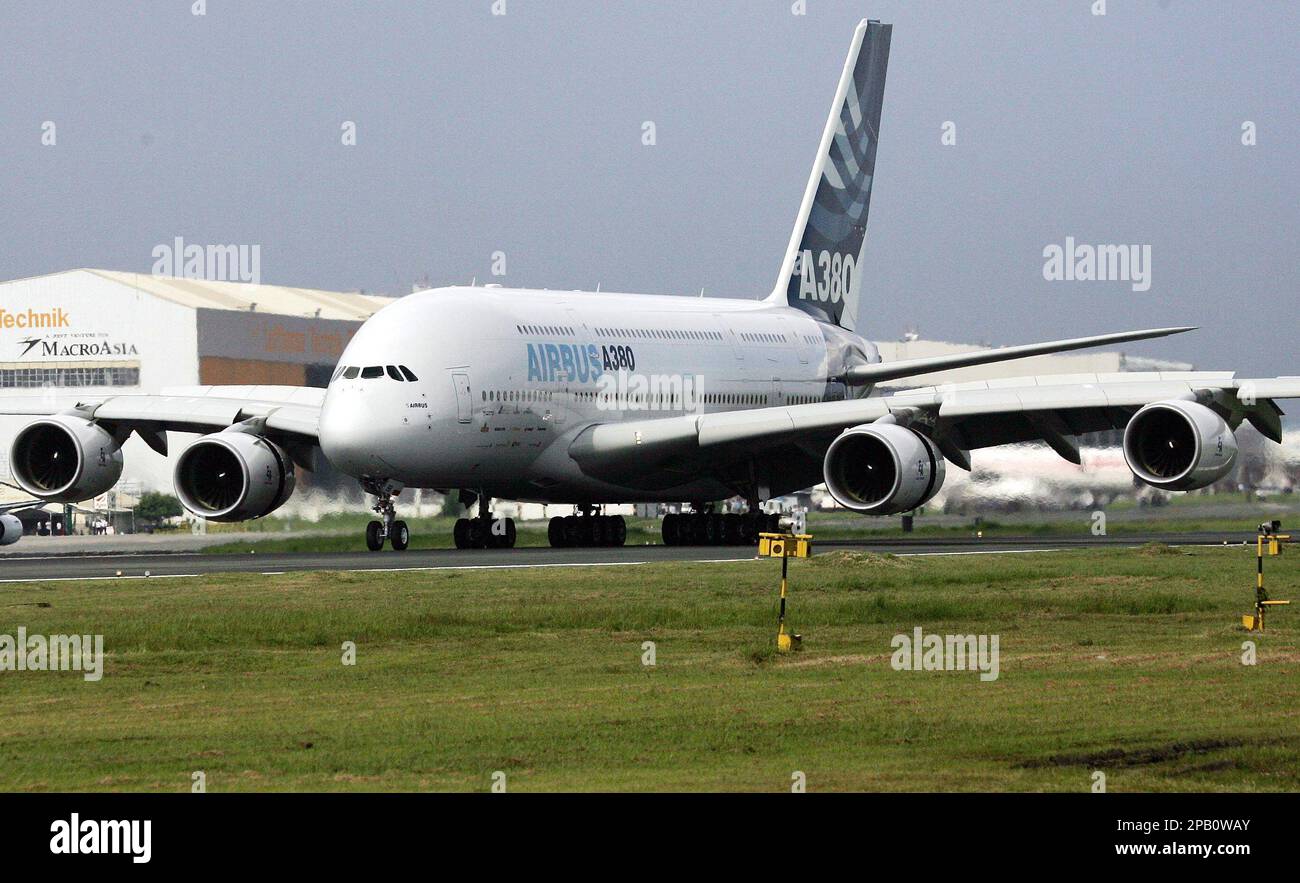 The Airbus A380 lands at Manila's International Airport on Thursday Oct ...