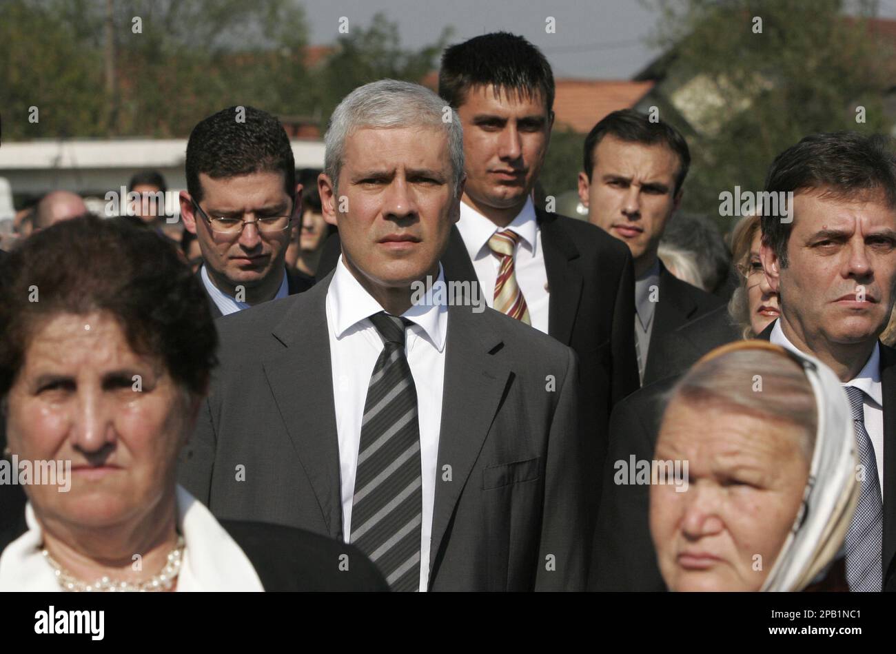 Serbian President Boris Tadic, center, and Vojislav Kostunica Serbian ...