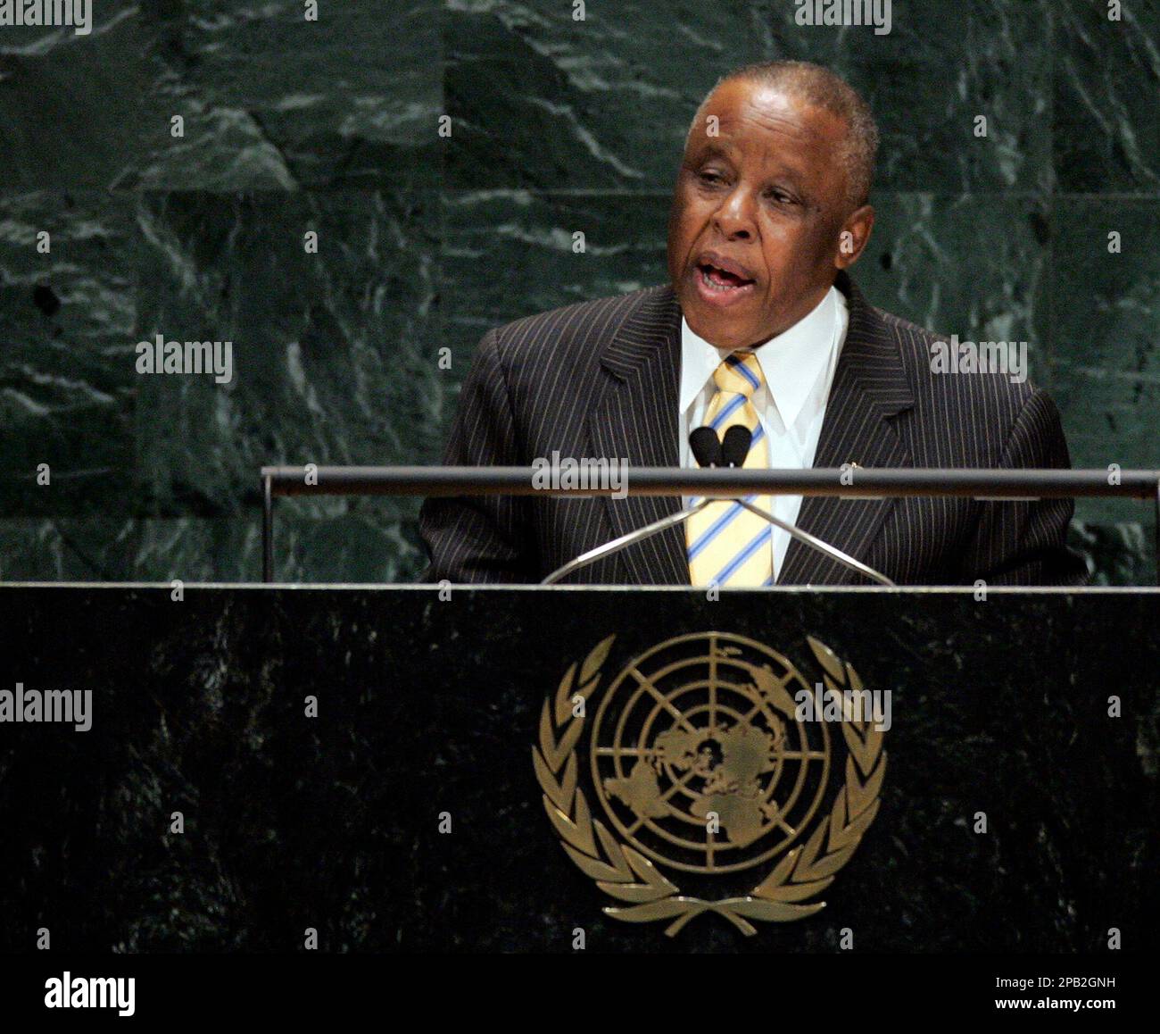 President of Botswana Festus G. Mogae addresses the 62nd session of the ...