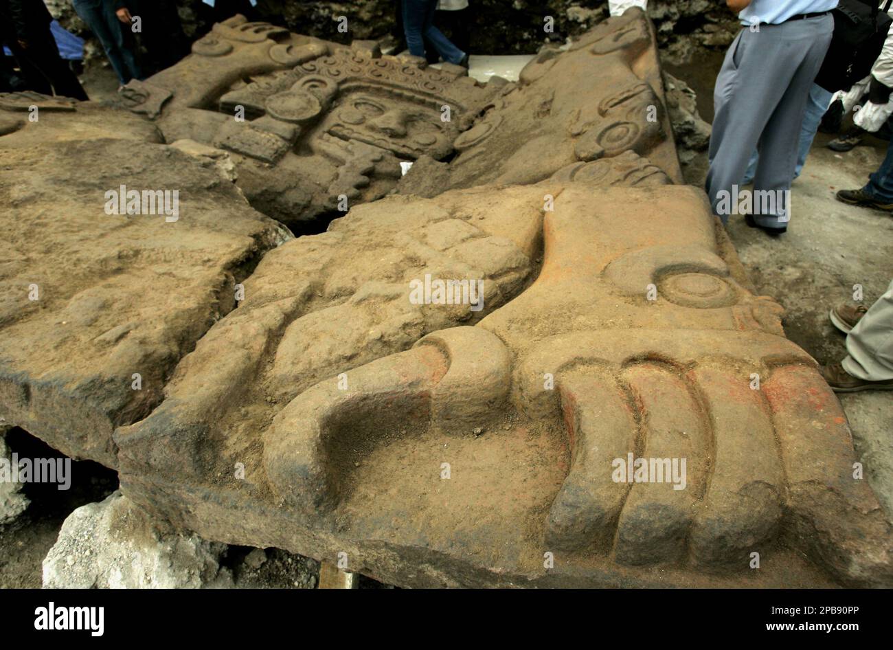 ** FILE ** A stone monolith carved with a representation of ...