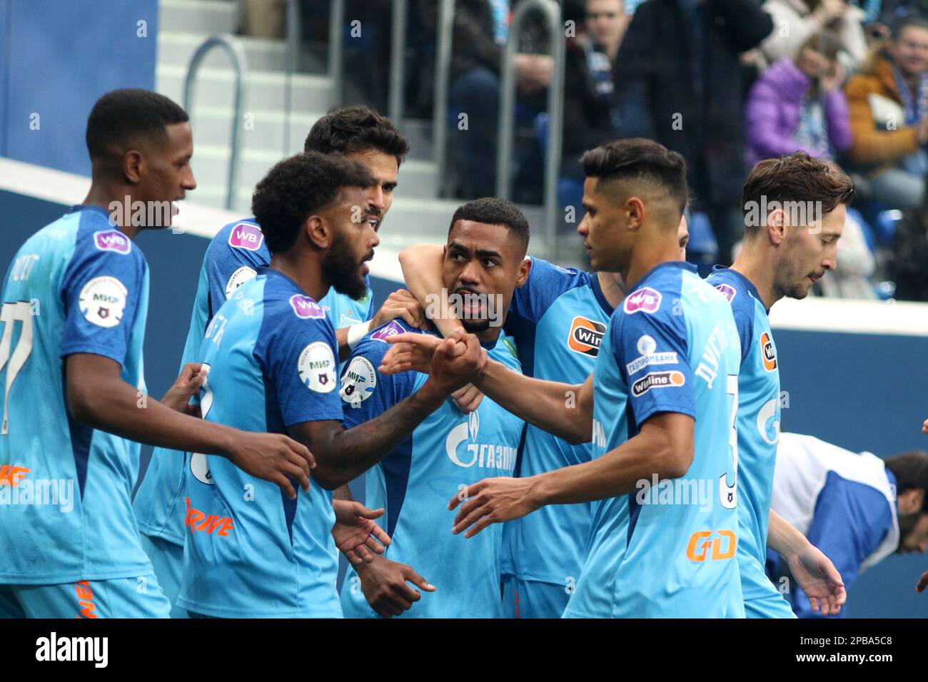 Saint-Pétersbourg, Russie, 12 mars 2023: Football. Première Ligue russe ...