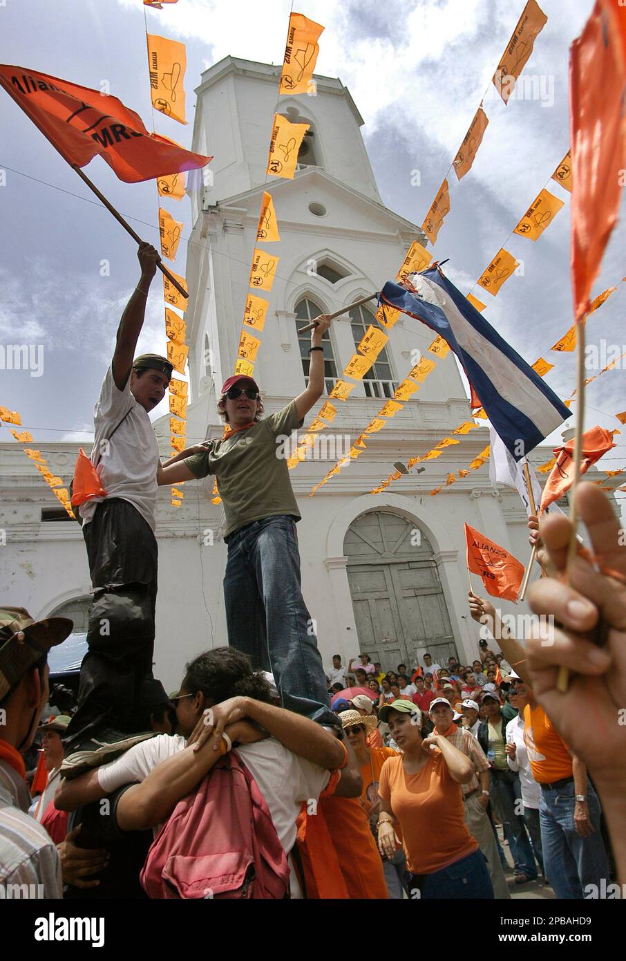 Members of the Sandinista Movement for Renewal, or MRS, who are opposed ...