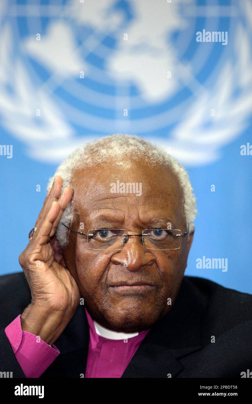 South Africa's Desmond Tutu, Archbishop and Nobel Peace Prize laureate ...