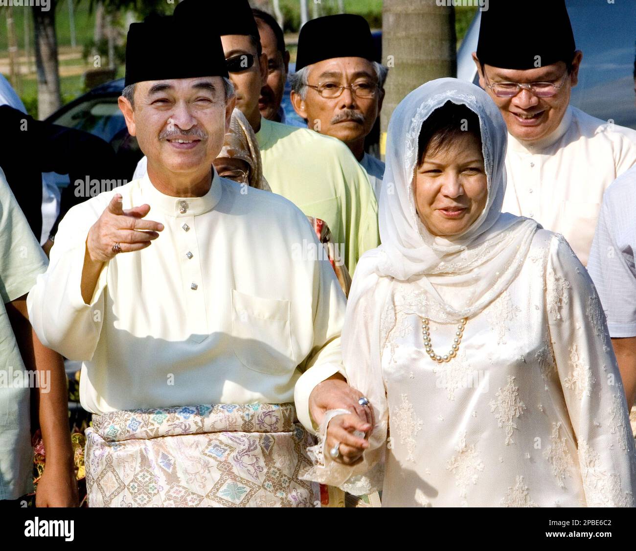 Malaysia's Prime Minister Abdullah Ahmad Badawi, left, walks with his ...