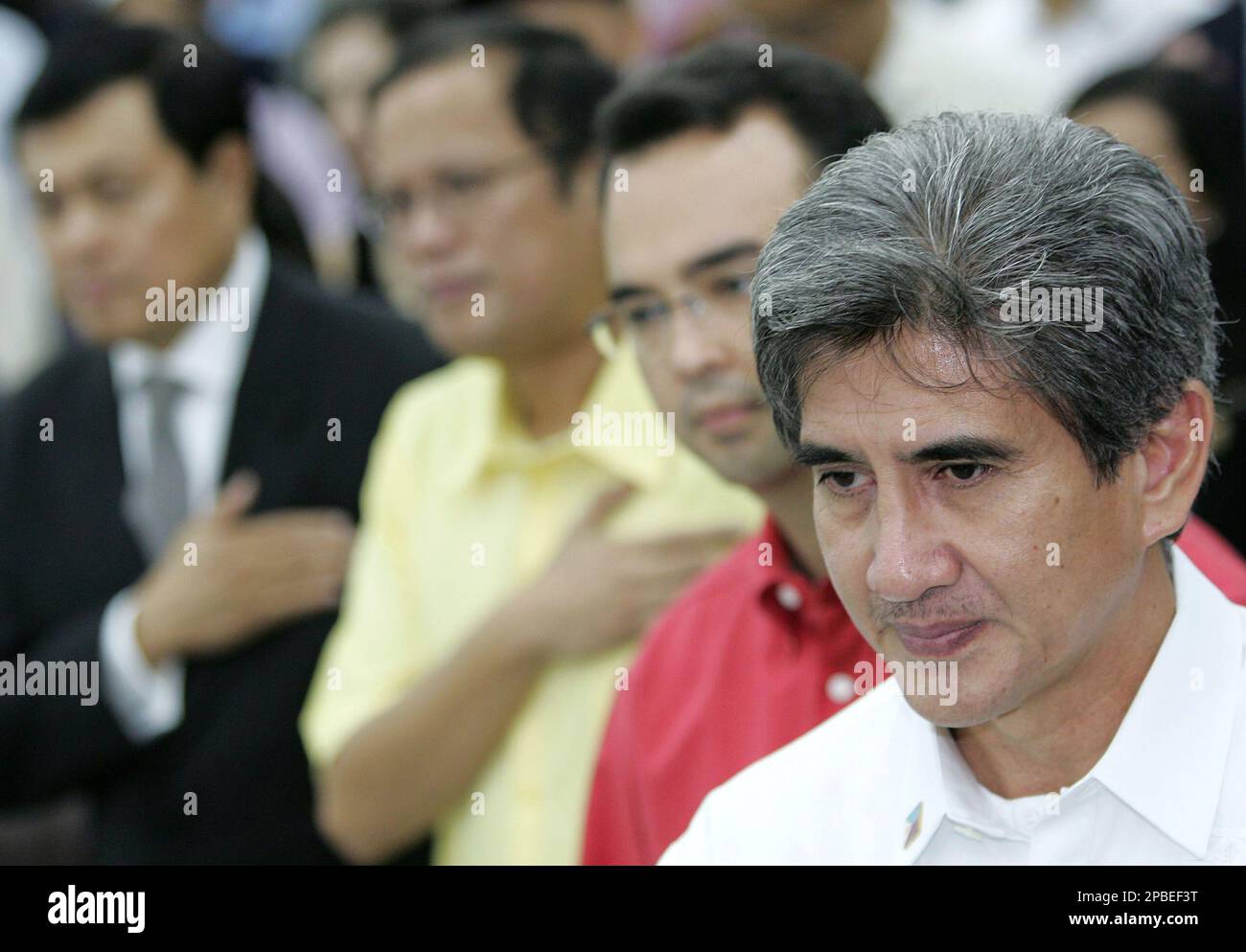 Newly-elected Philippine senators, from right, Gregorio Honasan, Peter ...