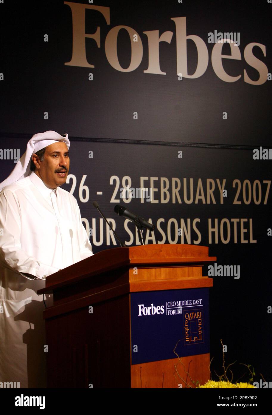 Qatar's First Deputy Premier and Minister Foreign Affairs Sheikh Hamad ...