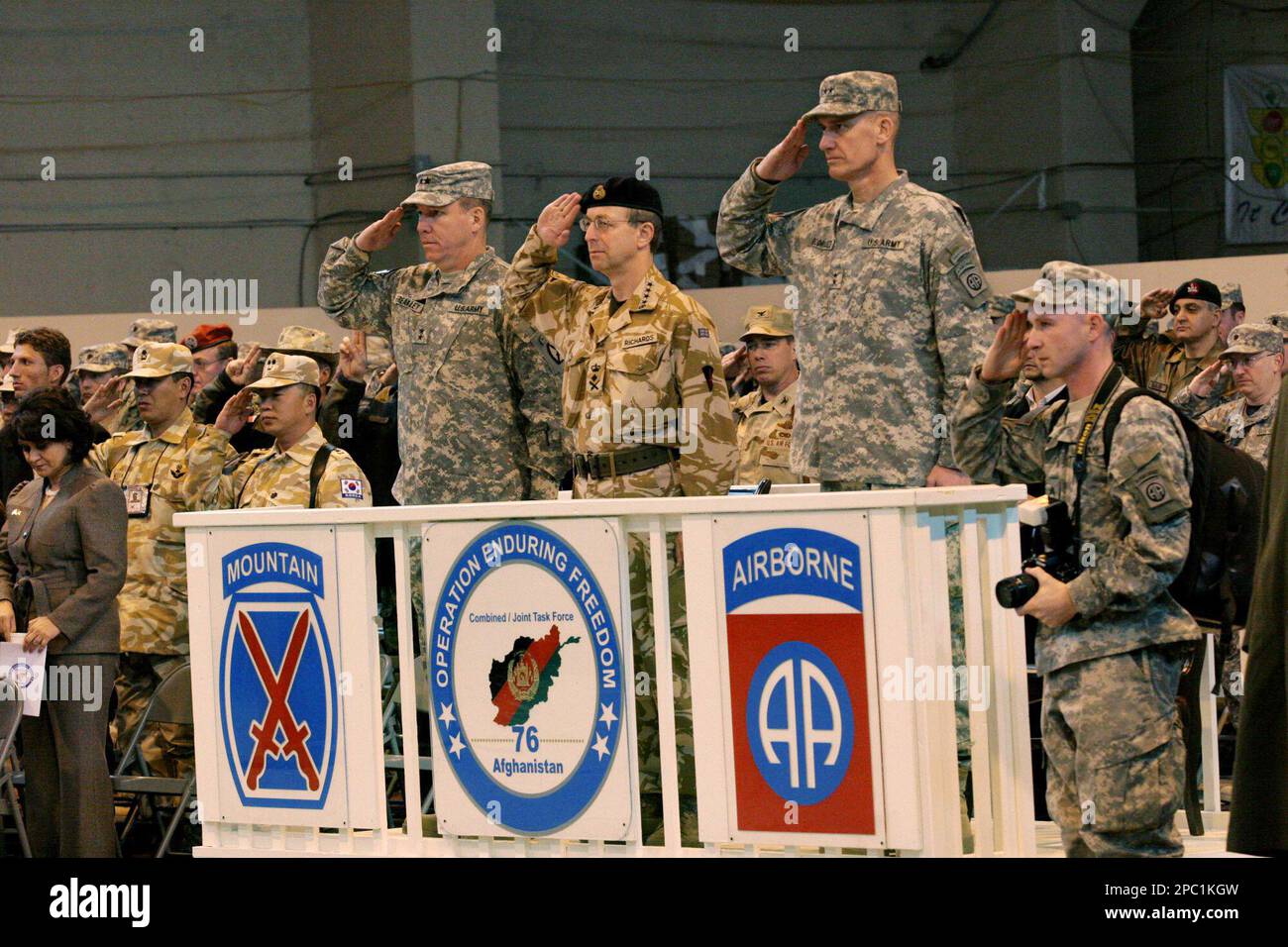 Upper right to left; US Major Gen. David M. Rodriguez commader of 82nd ...