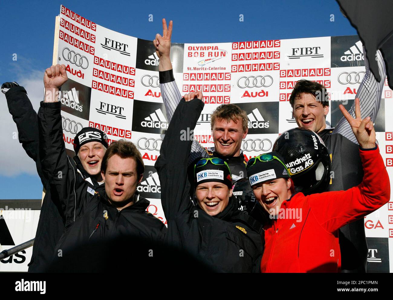 Germany's gold medal winner team with Frank Kleber, Skeleton, Karl ...