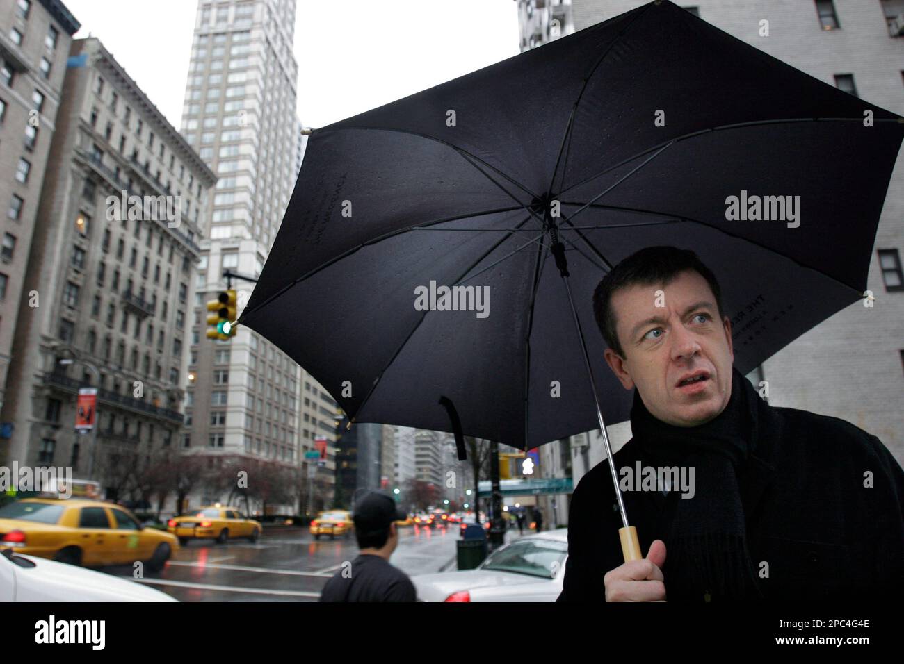 British writer Peter Morgan poses during a visit to New York, Monday ...