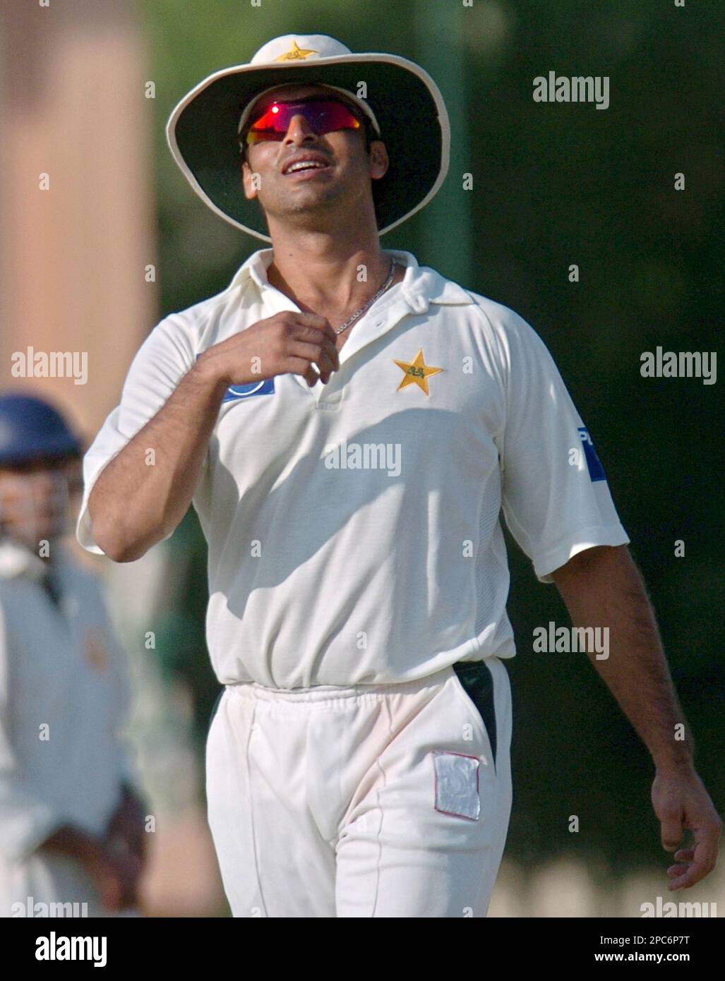 Pakistan fast bowler Shoaib Akhtar walks during a first class match at ...
